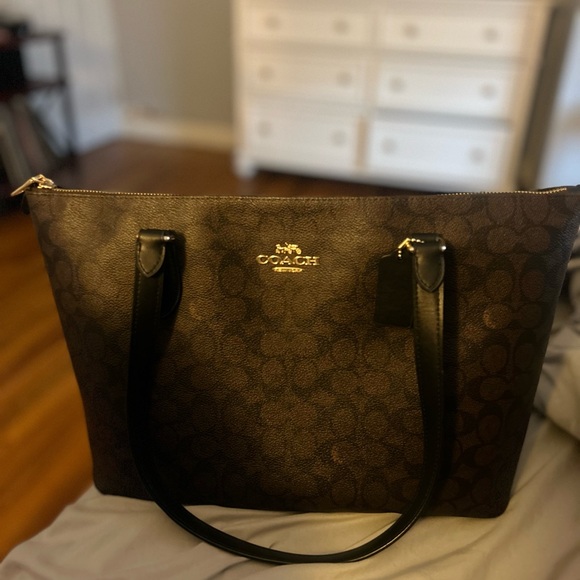 Coach | Bags | Coach Brown Monogram Tote Bag | Poshmark